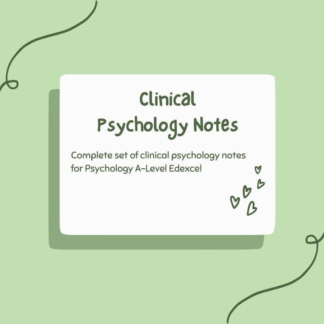 Edexcel A-level Clinical Psychology Notes - Etsy