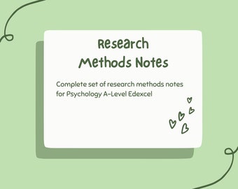 Research Methods Psychology A Level Revision Topic Notes for AQA AS and ...