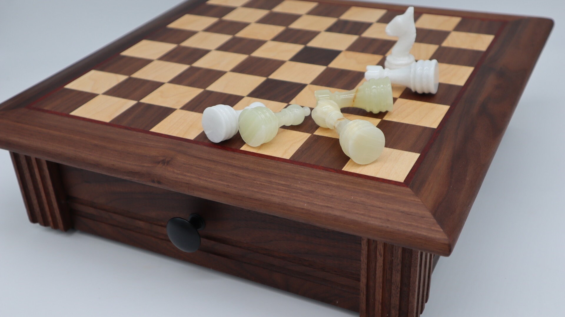 Chess/checker Board With Storage Drawer Birthday Gift - Etsy