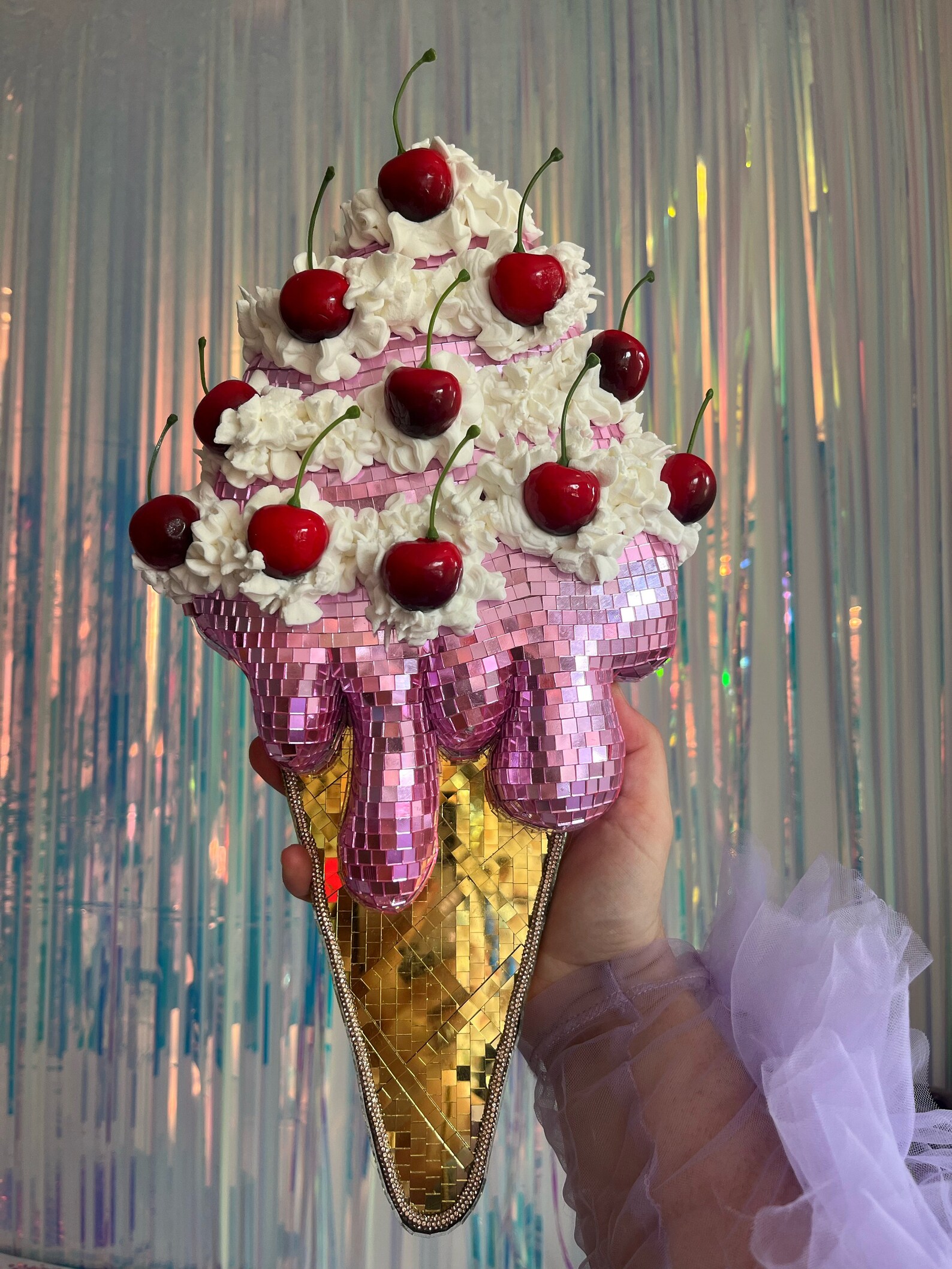 Disco Ice Cream | 'THE DAIRY QUEEN' | Cherries & Cream | Handmade Wall ...