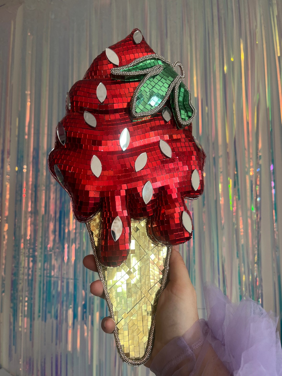 Disco Ice Cream |STRAWBERRY WHIP | Red, Gold & Green With Mirror Seeds ...