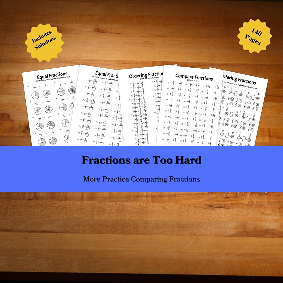 Fractions Printable Worksheets - Fractions Are Too Hard, More Practice ...