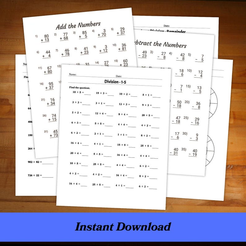 Fractions Worksheets Mega Bundle: Math Practice (digital Download) - Etsy