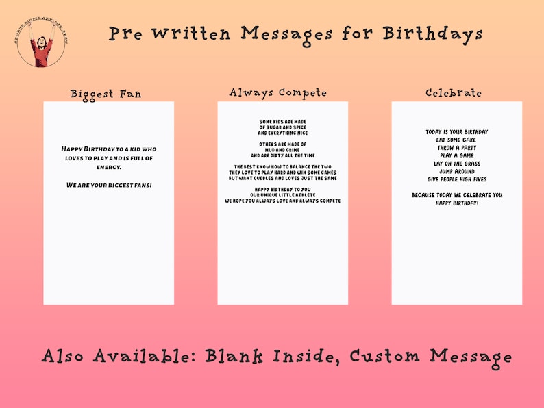 Kids Baseball Birthday Card - Featuring Cute Baby Bear - 3 Different ...