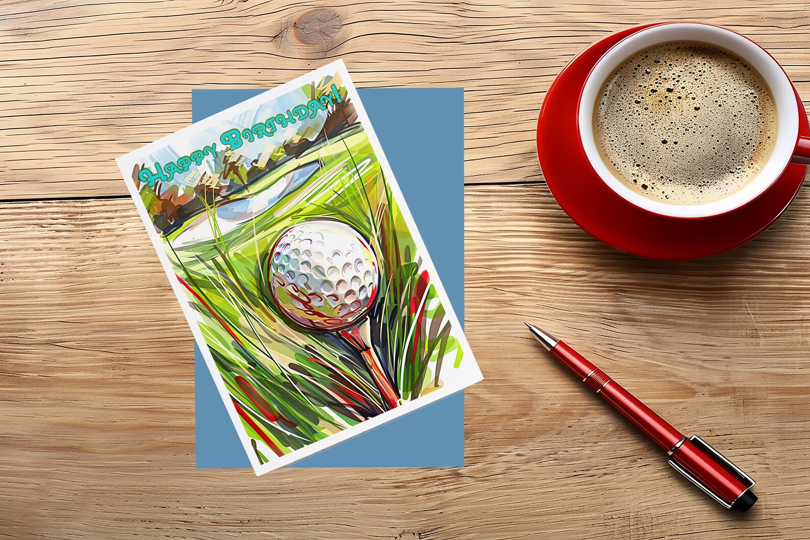 Golf Birthday Card - 3 Different Message Options, Blank, or Custom ...
