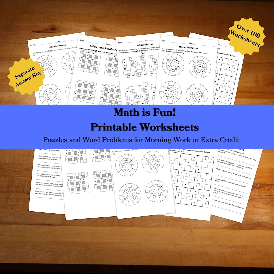 Math is Fun! Addition and Subtraction Puzzles for Morning Work or Extra ...