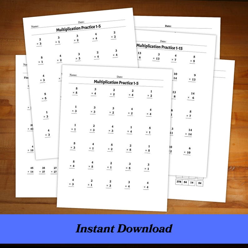 Multiplication Printable Worksheets - the Basics - Practice for ...