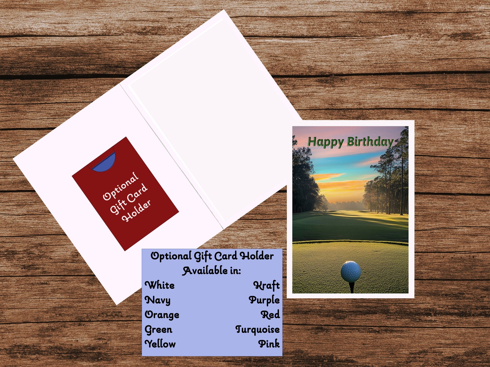 Golf Birthday Card: Scenic Sky, Custom Message Options - Etsy