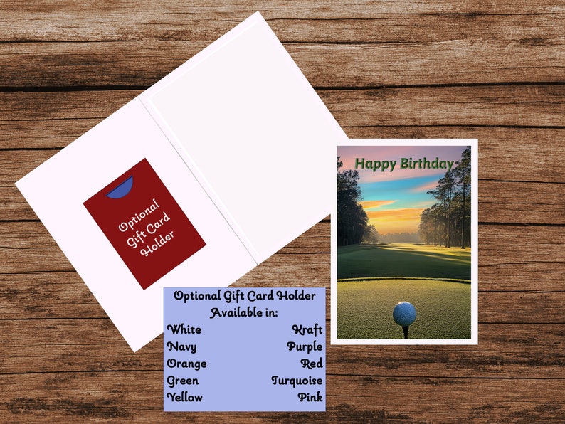 Golf Birthday Card: Scenic Sky, Custom Message Options - Etsy