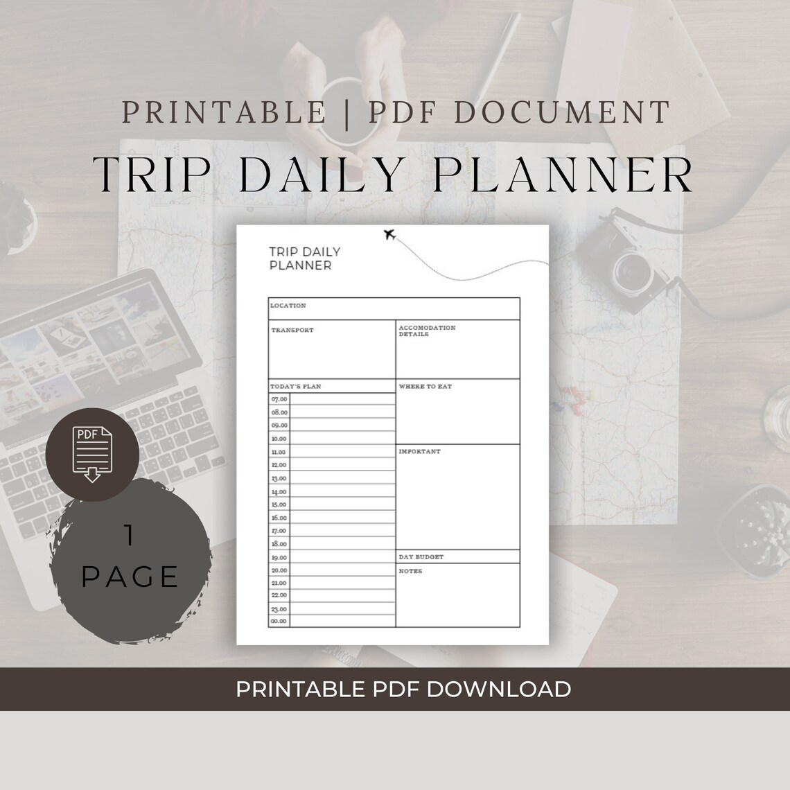Printable Daily Travel Plan, Travel Daily Overview, Bucket List ...