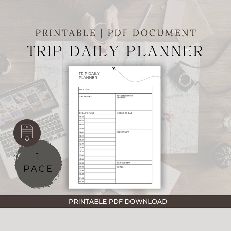 Printable Daily Travel Plan, Travel Daily Overview, Bucket List ...