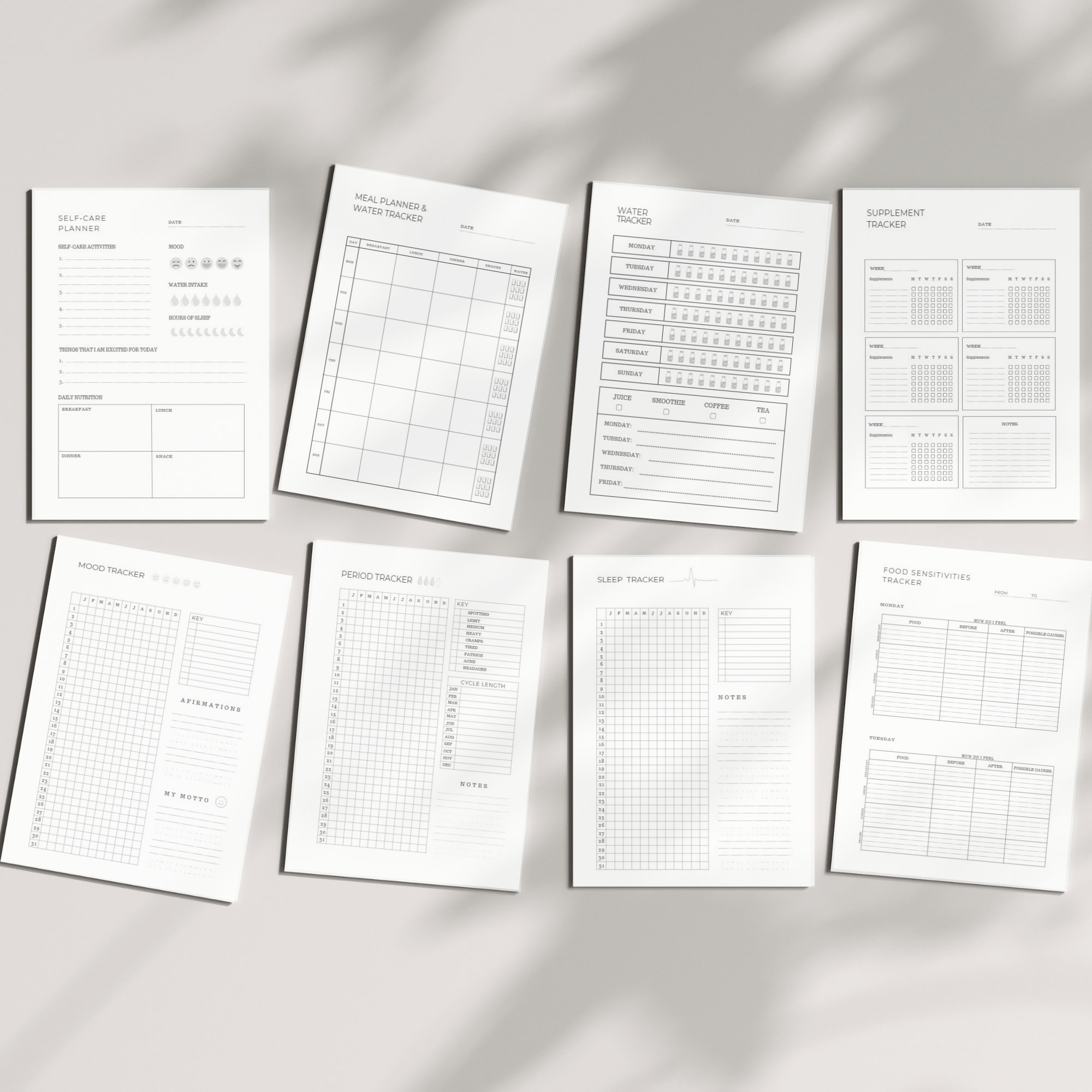 Printable Wellness Bundle, Habit Trackers, Food Trackers, Mindfulness ...