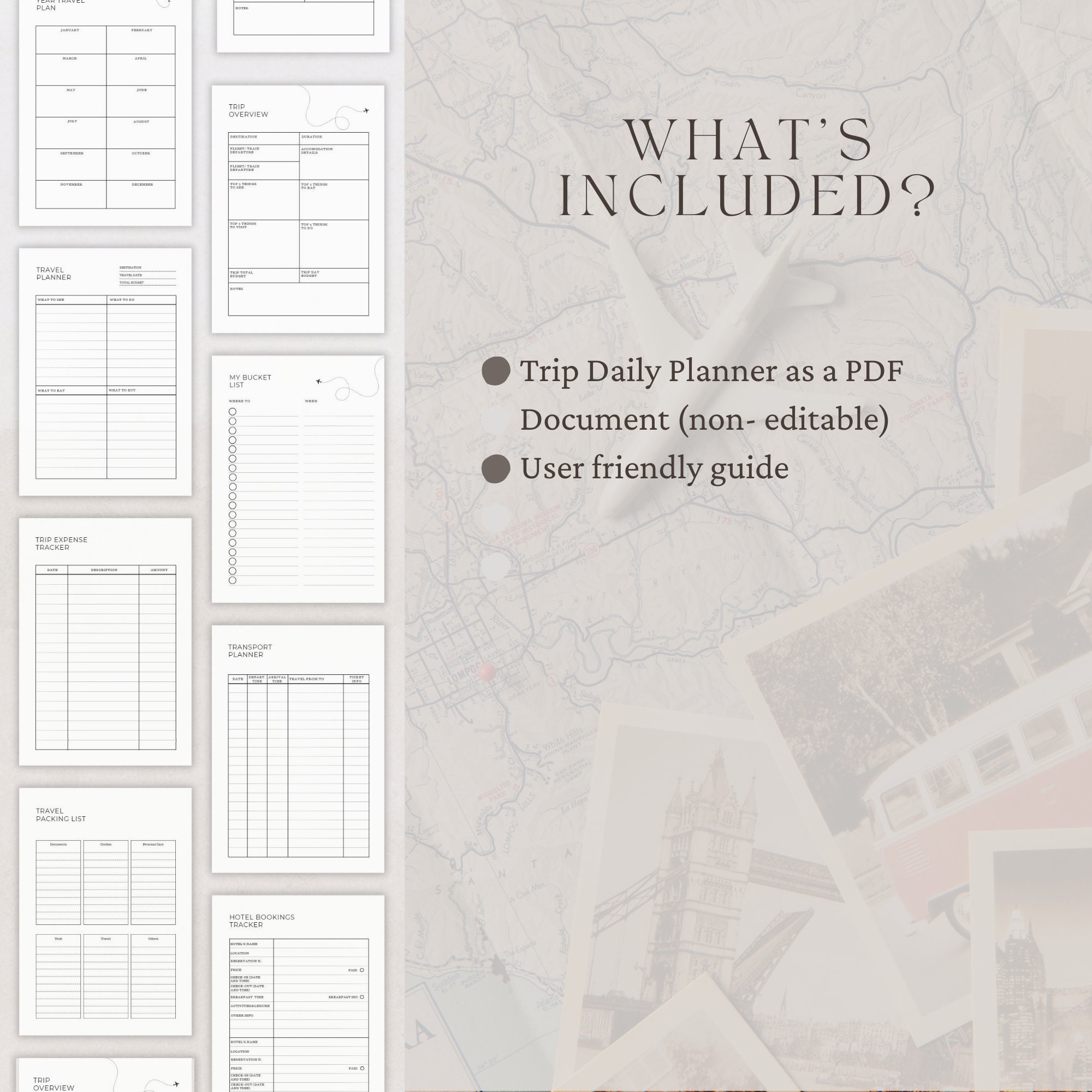 Printable Daily Travel Plan, Travel Daily Overview, Bucket List ...