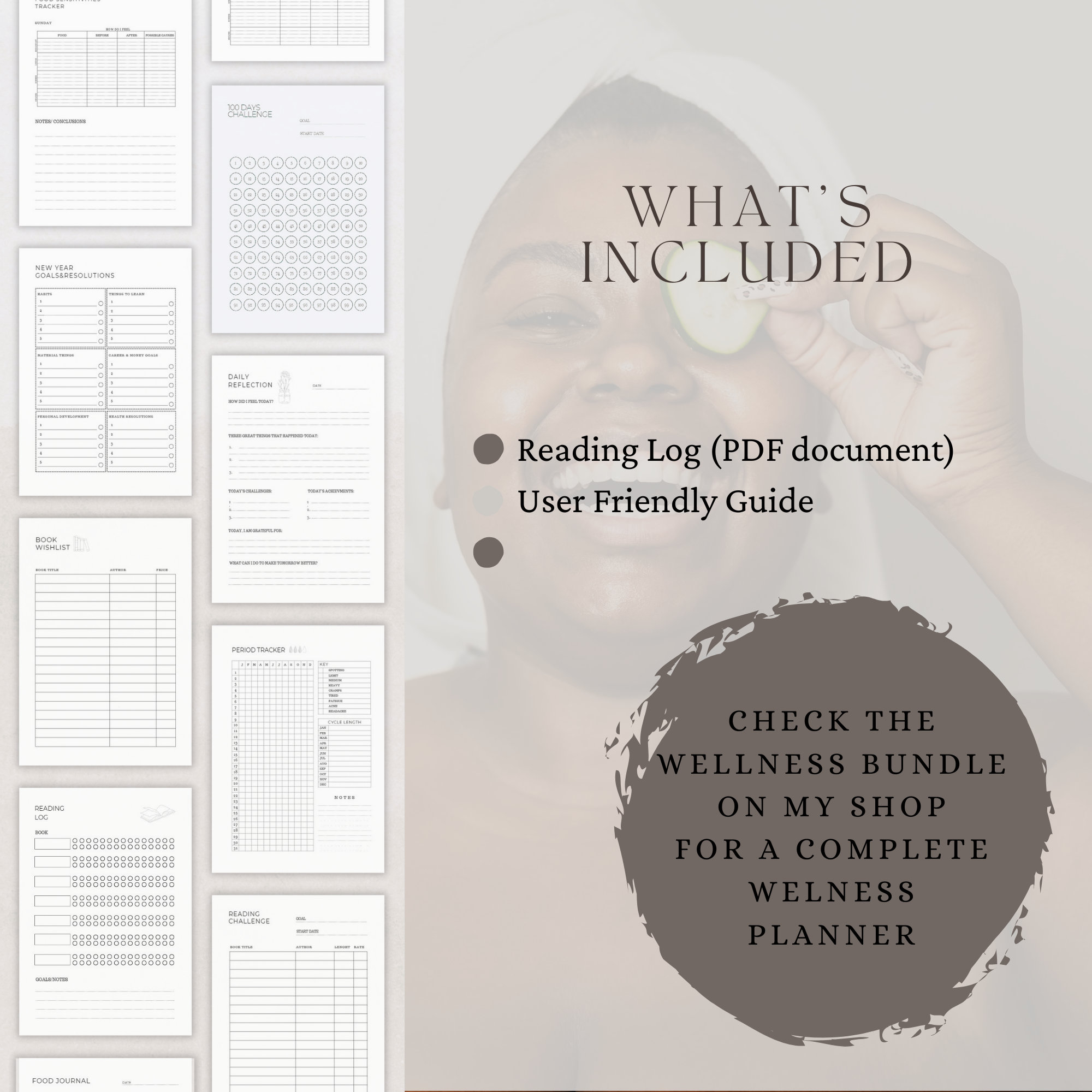 Printable Reading Log, Reading Tracker, Book Tracker, Book Log, Health ...