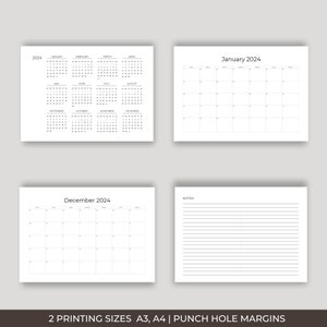 Printable 2024 Calendar, Landscape Planner Calendar, Monthly Calendar ...