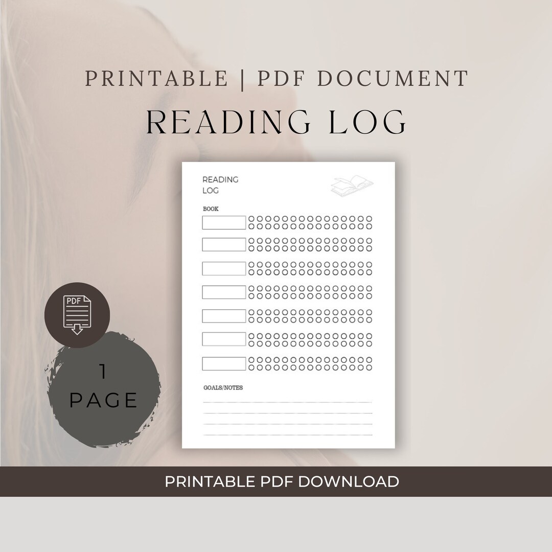 Printable Reading Log, Reading Tracker, Book Tracker, Book Log, Health ...