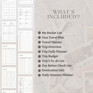 Printable Travel Planner, Bucket List, Travel Itinerary, Printable ...