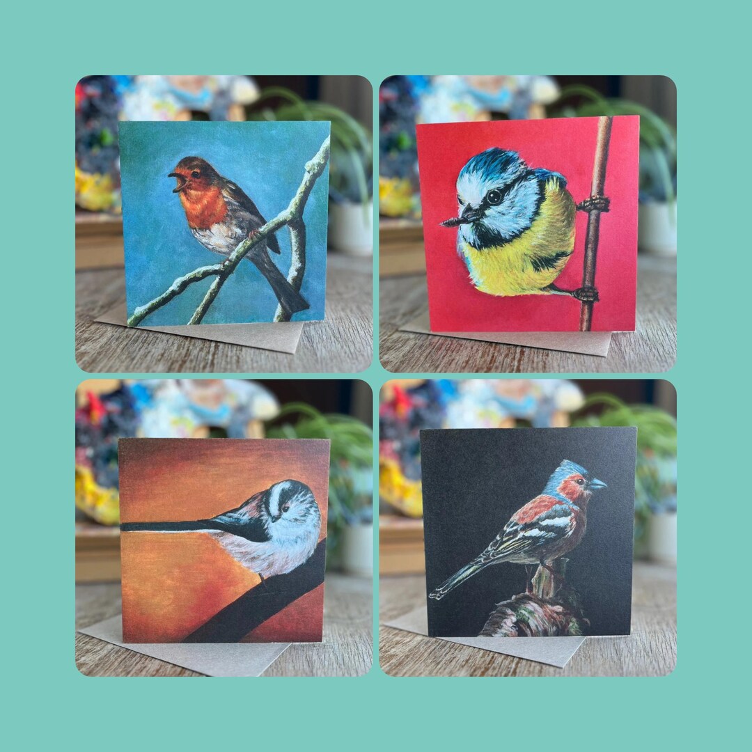 4 Garden Birds Greetings Cards From British Bird Paintings by Wildlife ...