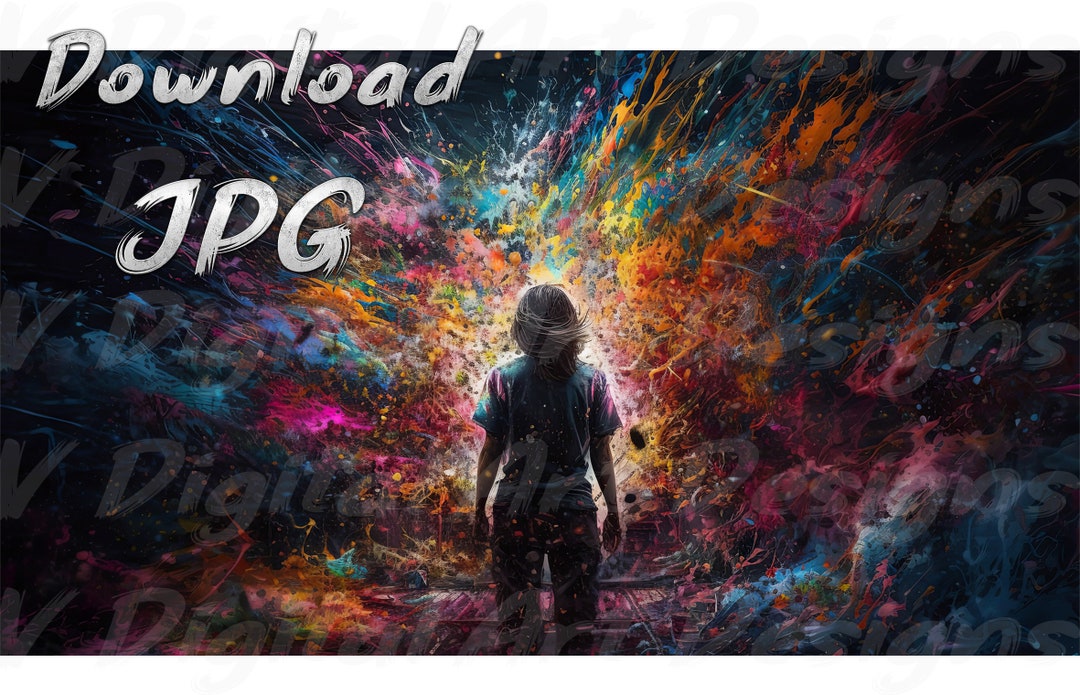 Color Explosion Digital Art, Instant Download Wall Decor, Printable ...