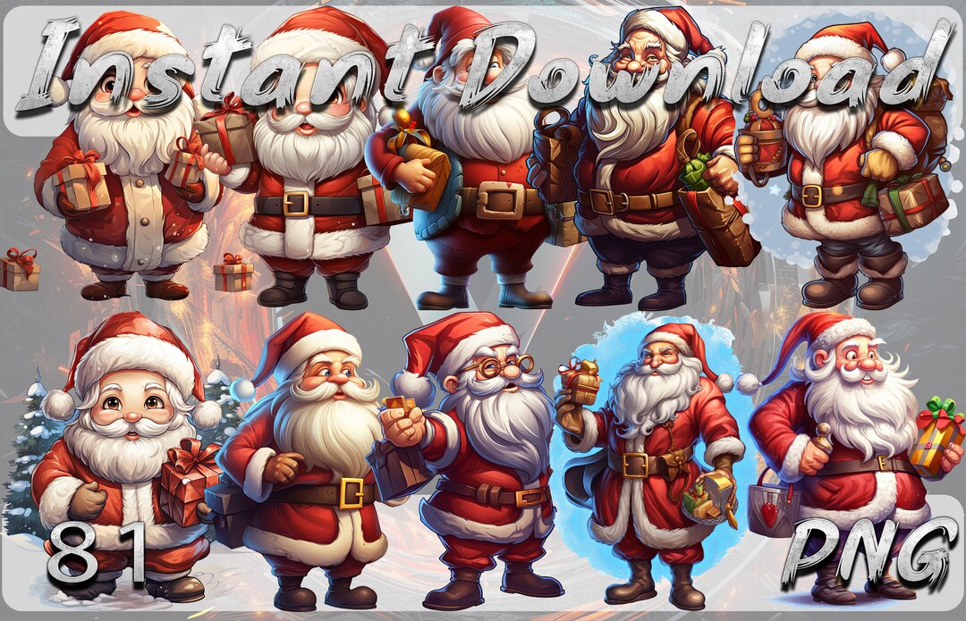 Watercolor Santa Clipart Watercolor Christmas Clipart Christmas Santa ...