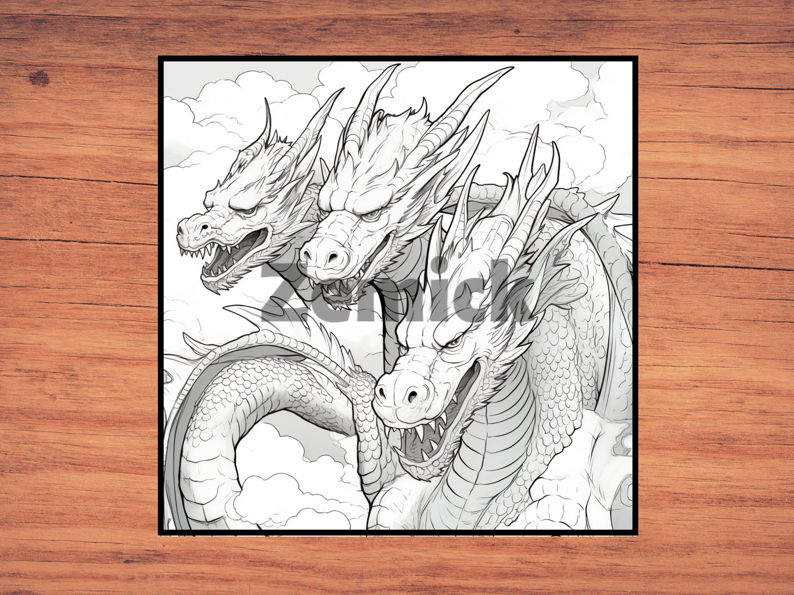 Dragon Coloring Book Pages, Fantasy Adults + Kids- Instant Download ...