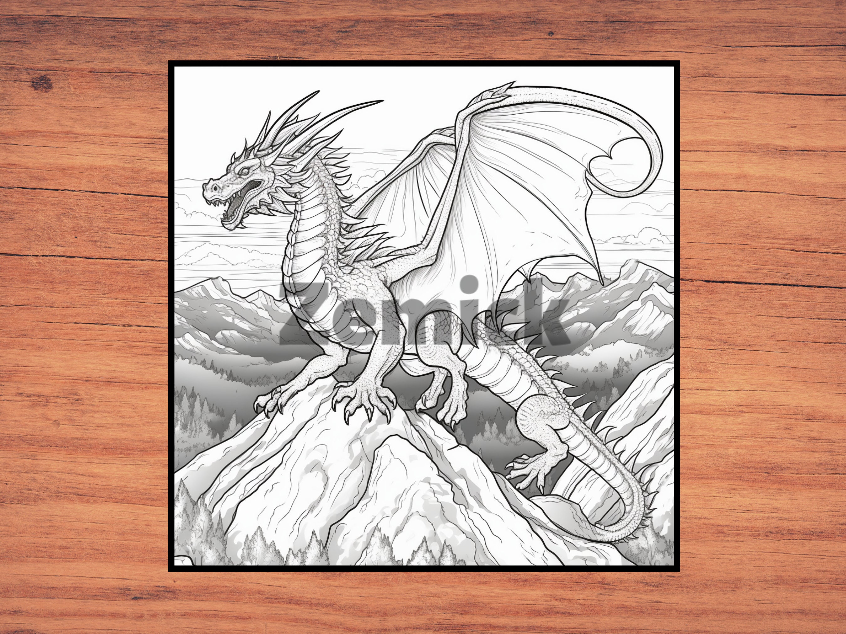 Dragon Coloring Book Pages, Fantasy Adults + Kids- Instant Download ...