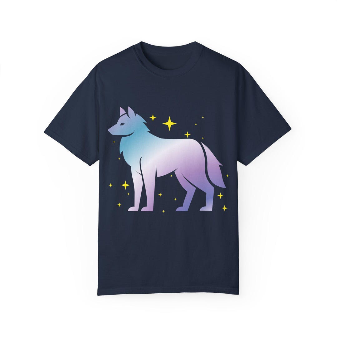Galaxy Wolf T-shirt, Celestial Animal Tee, Cosmic Wolf Shirt ...