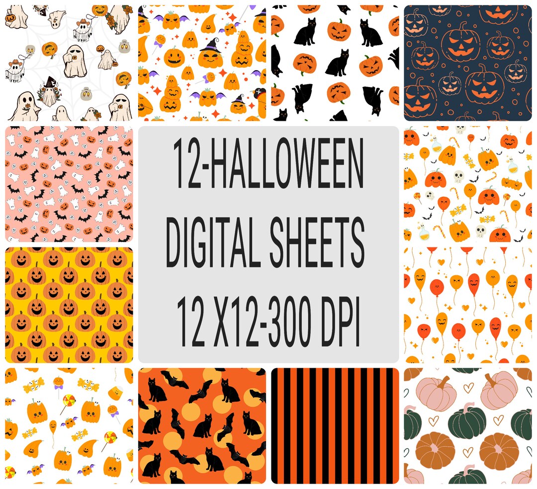 Halloween Digital Paper, Trick-or-treat Scrapbook Papers, Boo Wallpaper ...