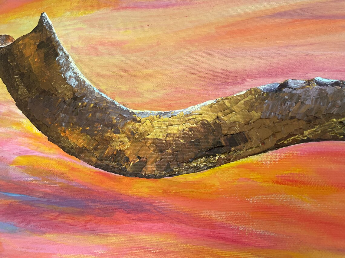 Geula Jewish Painting Jerusalem Kotel Shofar, Beautiful Judaica Art ...