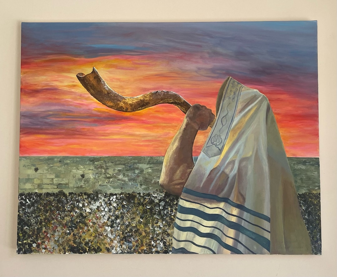 Geula - Jewish Painting | Jerusalem Kotel Shofar, Beautiful Judaica Art ...