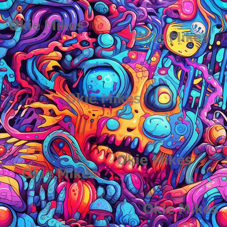 Psychedelic Seamless Art Pack 2 - Etsy