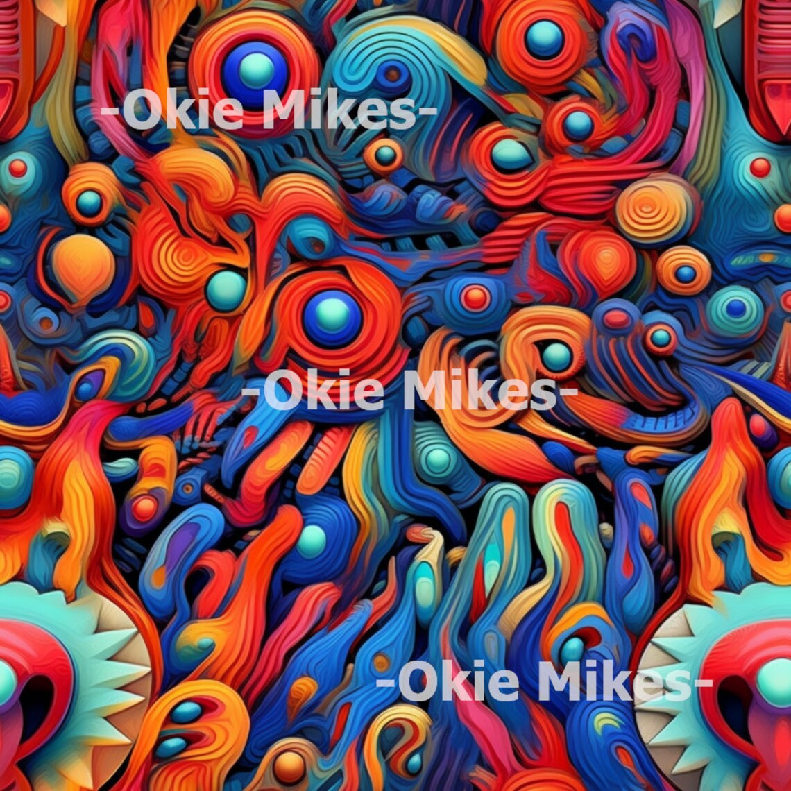 Psychedelic Seamless Pattern Art Pack 1 - Etsy