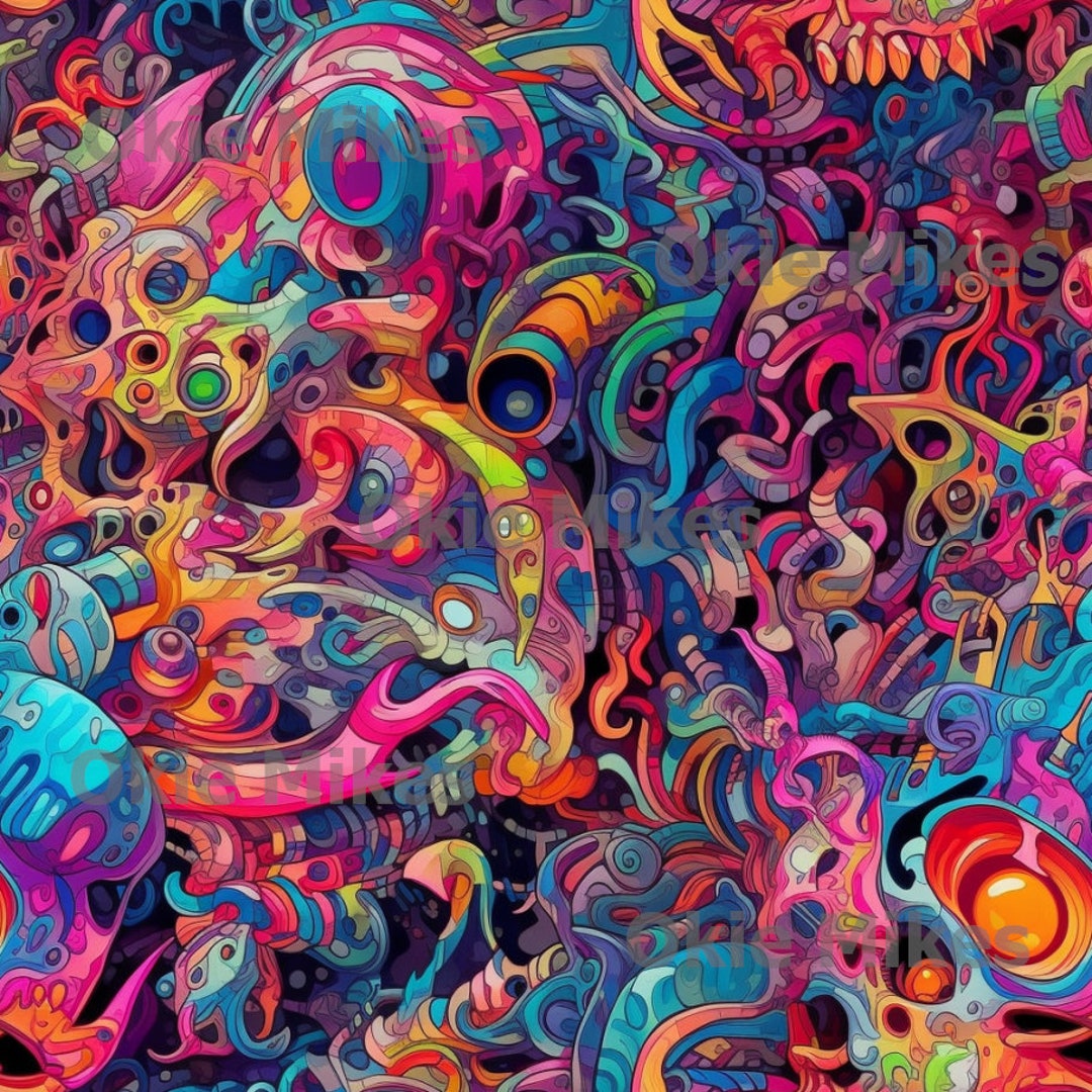 Psychedelic Seamless Art Pack 2 - Etsy