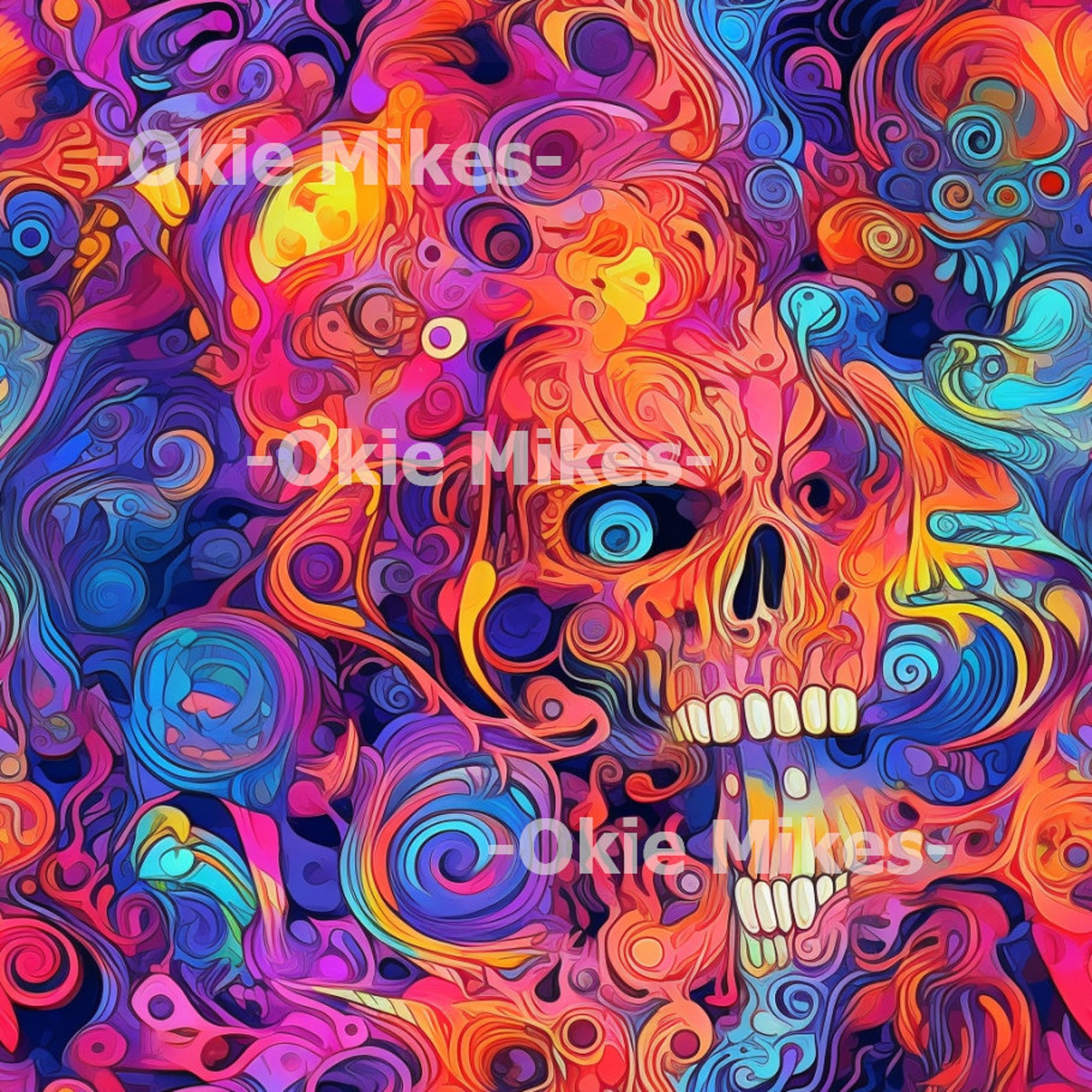 Psychedelic Seamless Pattern Art Pack 1 - Etsy