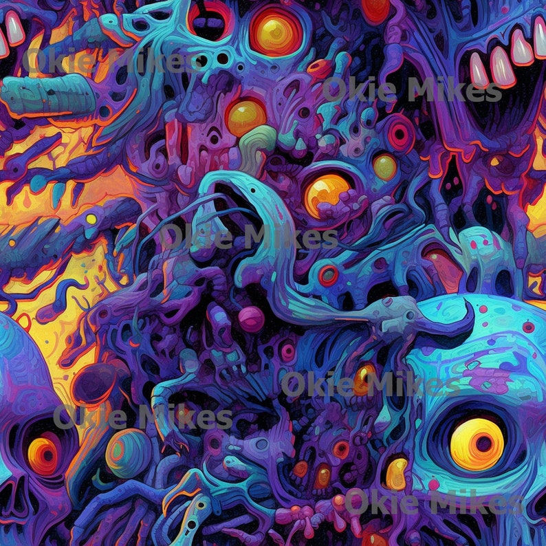 Psychedelic Seamless Art Pack 2 - Etsy