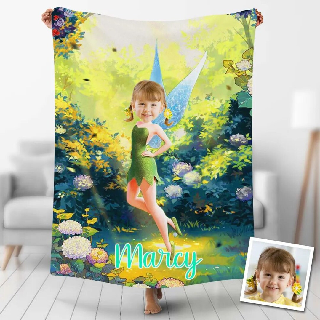 USA MADE Custom Blankets Personalized Tinker Bella Christmas Blanket ...
