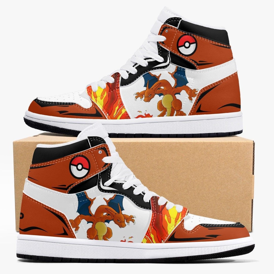 Custom Poke-monnn Charizard JD1 Anime Shoes Mid Top Sneakers - Etsy
