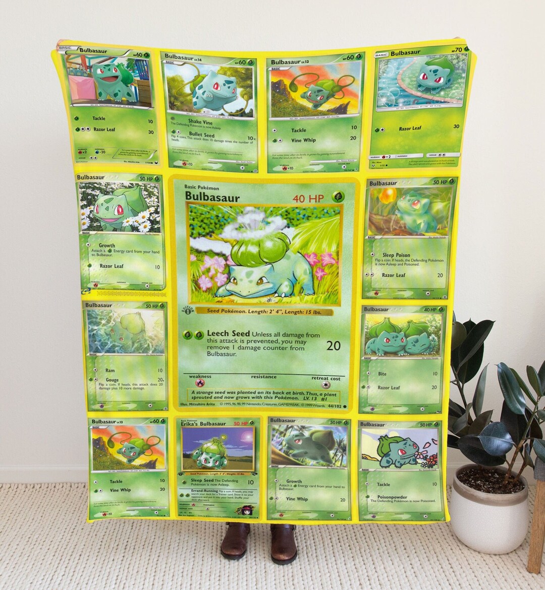USA MADE Personalized PK Blankets, Custom Name Multi Bulbasaur Blanket ...