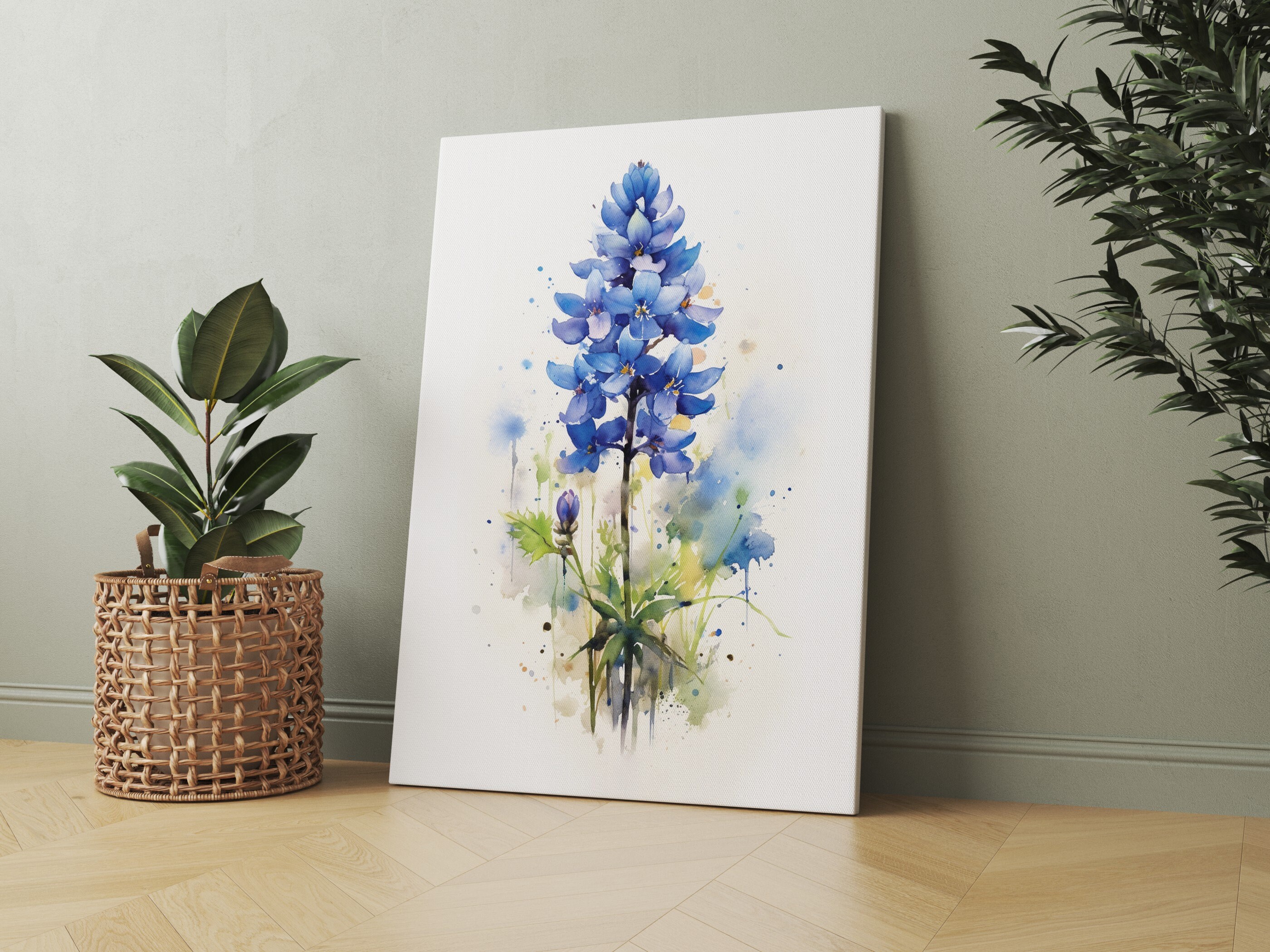 Bluebonnet Painting, Bluebonnet Art, Bluebonnet Artwork, Bluebonnet ...