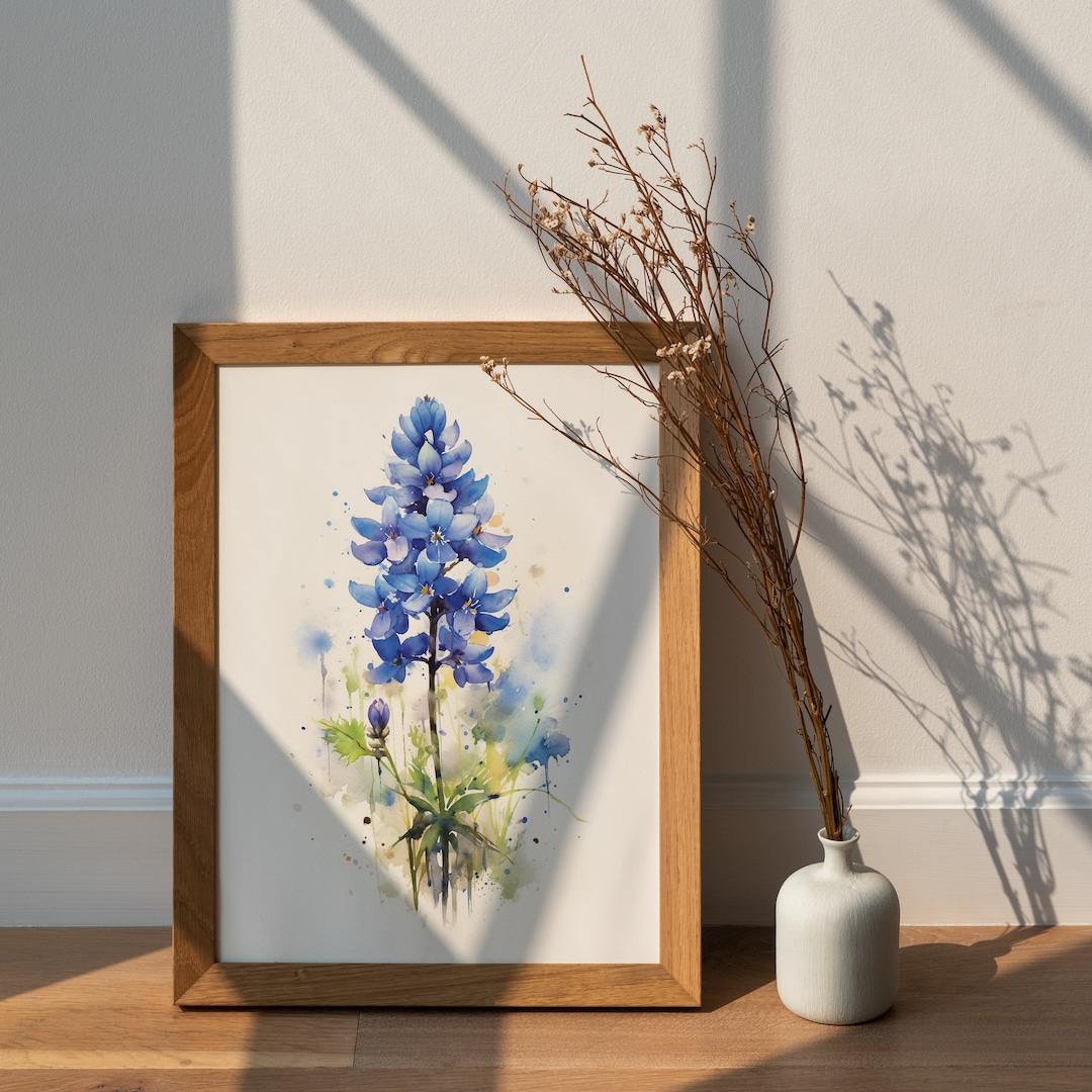 Bluebonnet Painting, Bluebonnet Art, Bluebonnet Artwork, Bluebonnet ...