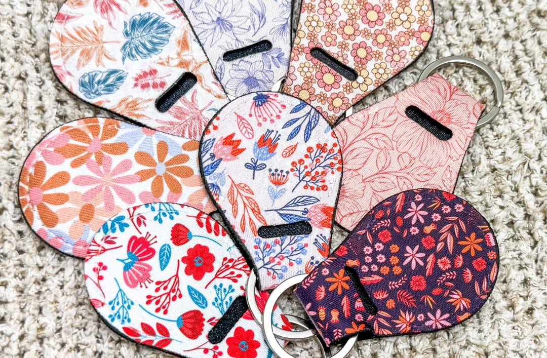 Aldi Coin Quarter Holder for Keychain, Keychain Gift, Flower Pattern ...