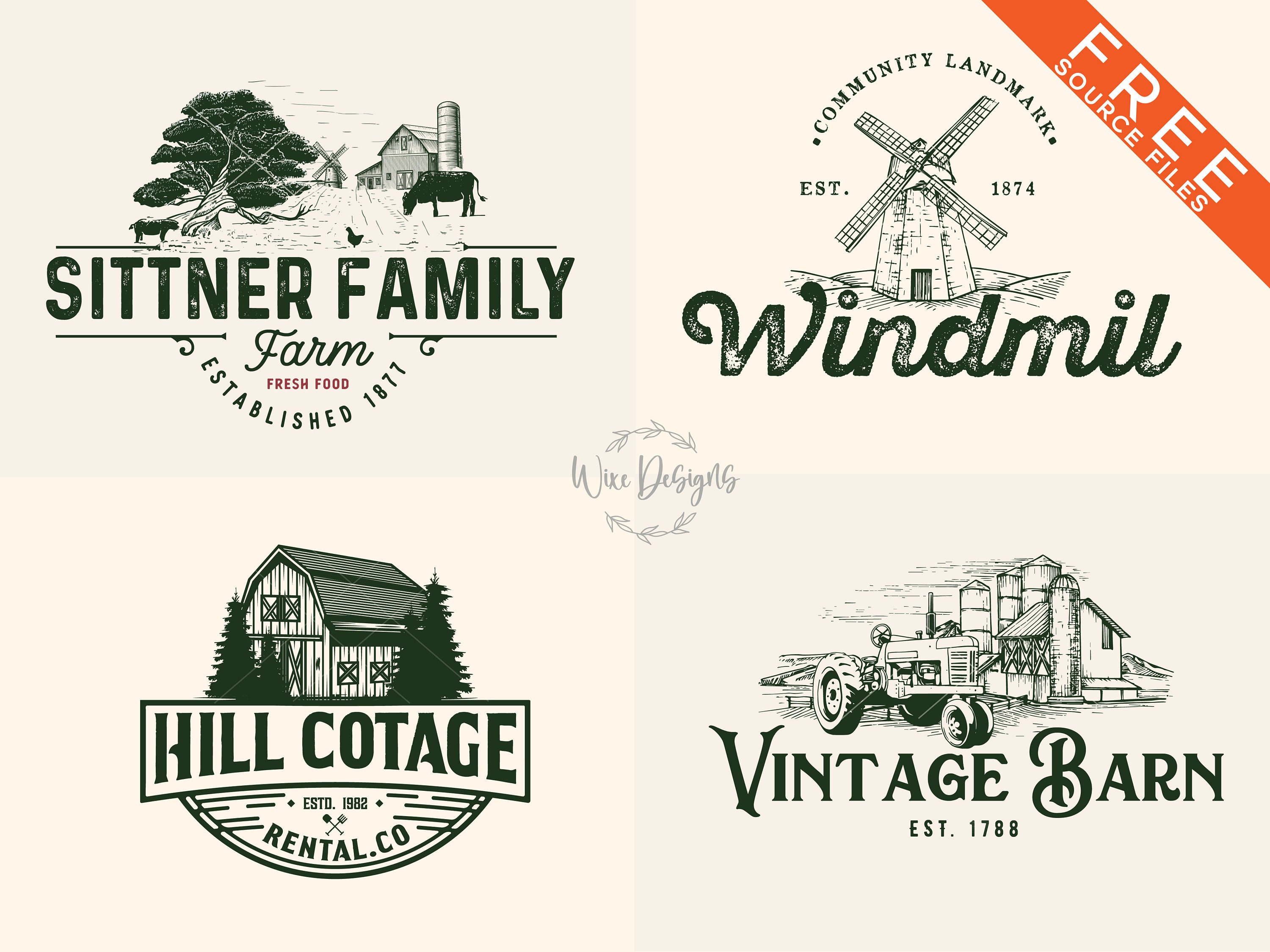 Vintage Farm Logos Vintage Farm Logo Design Royalty Free Vector Image