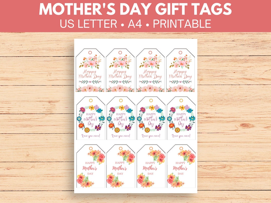 Mothers Day Printable Gift Tags. Gift Tags for Mom. Mom Appreciation ...
