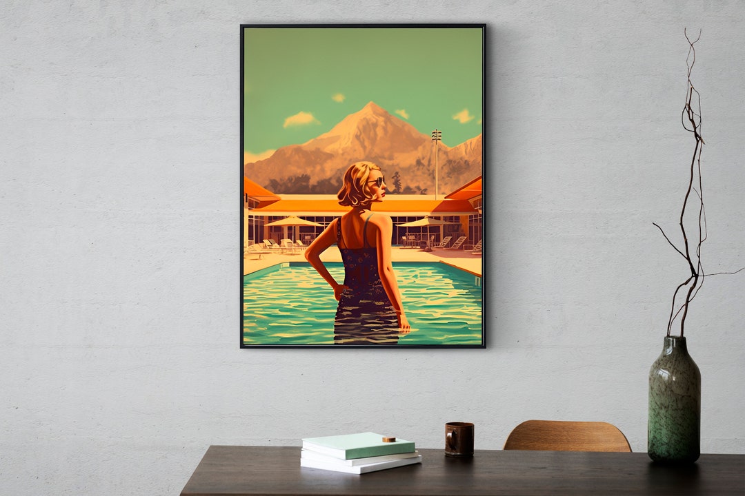 Summer Oasis Wall Art | Vintage Girl Poster | Retro Art | Woman Print ...