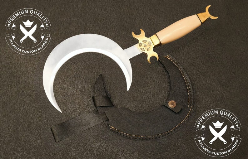 Handmade Crescent Moon Shaped Knife and Fancy Snake Dagger - Etsy