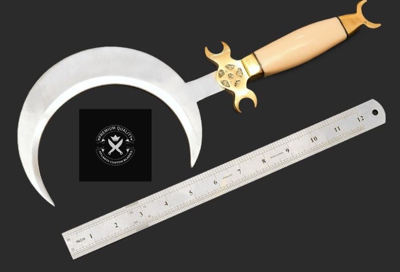 Handmade Crescent Moon Shaped Knife and Fancy Snake Dagger Personalized ...