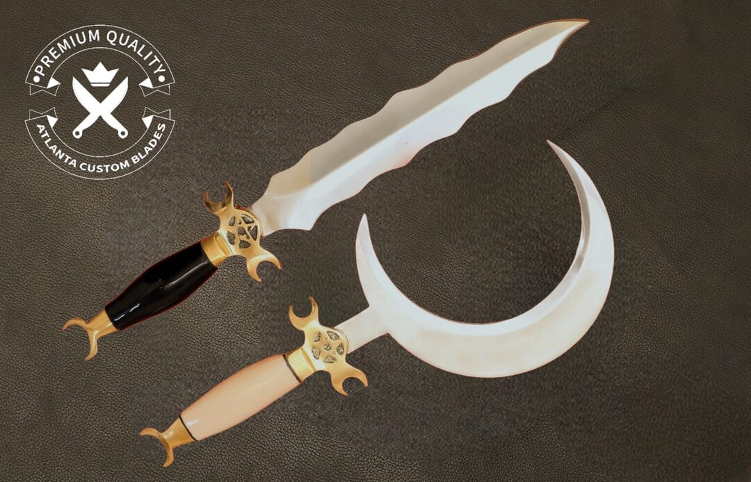 Handmade Crescent Moon Shaped Knife and Fancy Snake Dagger Personalized ...