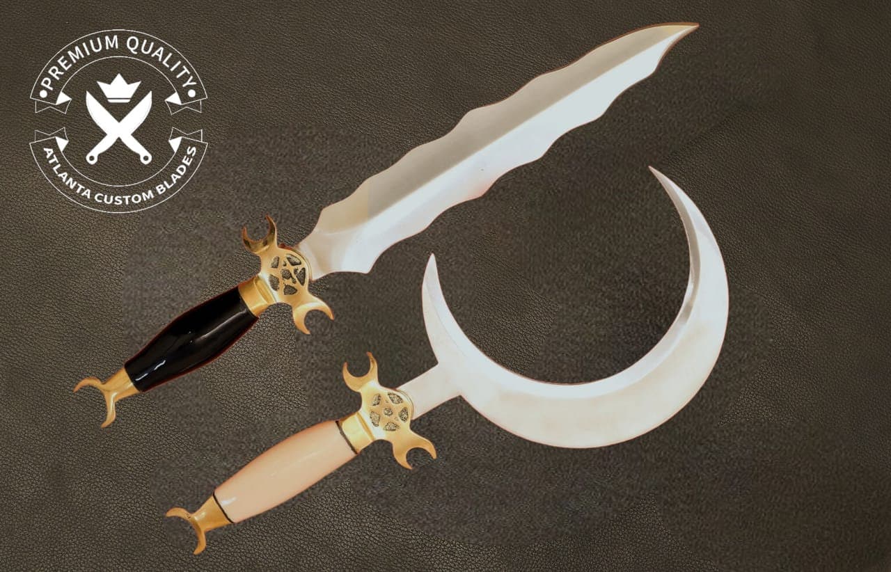 Handmade Crescent Moon Shaped Knife and Fancy Snake Dagger Personalized ...