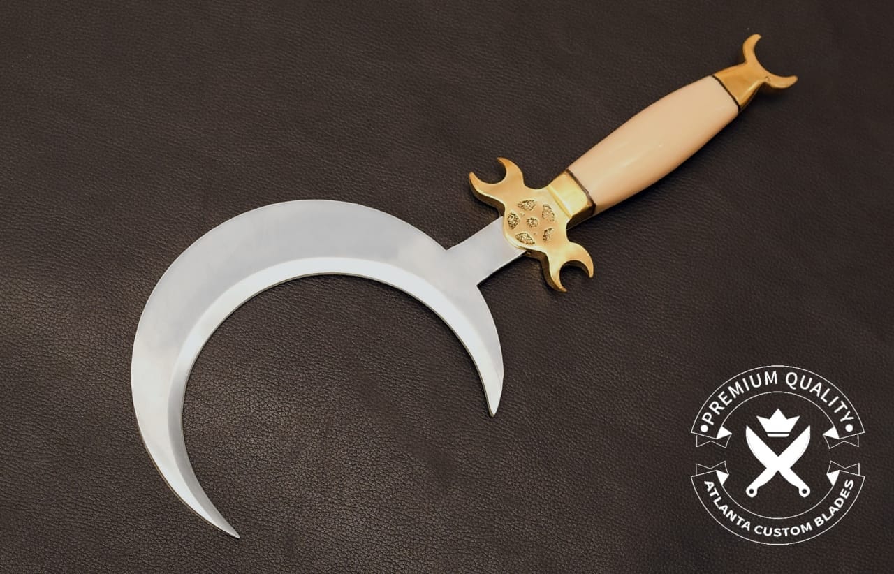 Handmade Crescent Moon Shaped Knife and Fancy Snake Dagger Personalized ...