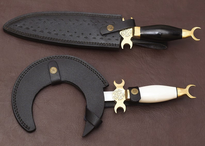 Handmade Crescent Moon Shaped Knife and Fancy Snake Dagger Personalized ...